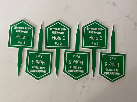 Golf Course Hole Signs set of 6 - Etsy UK