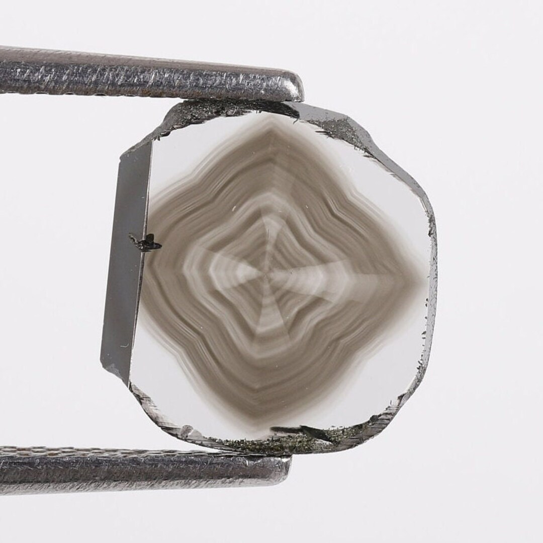 1.71 CT, Salt and Pepper Natural Loose Diamond, Uncut Slice Shape Zimba ...