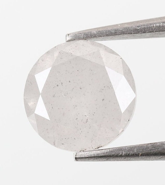 1.62 CT, 7 MM Diameter Natural Loose Diamond Salt and Pepper Diamond ...