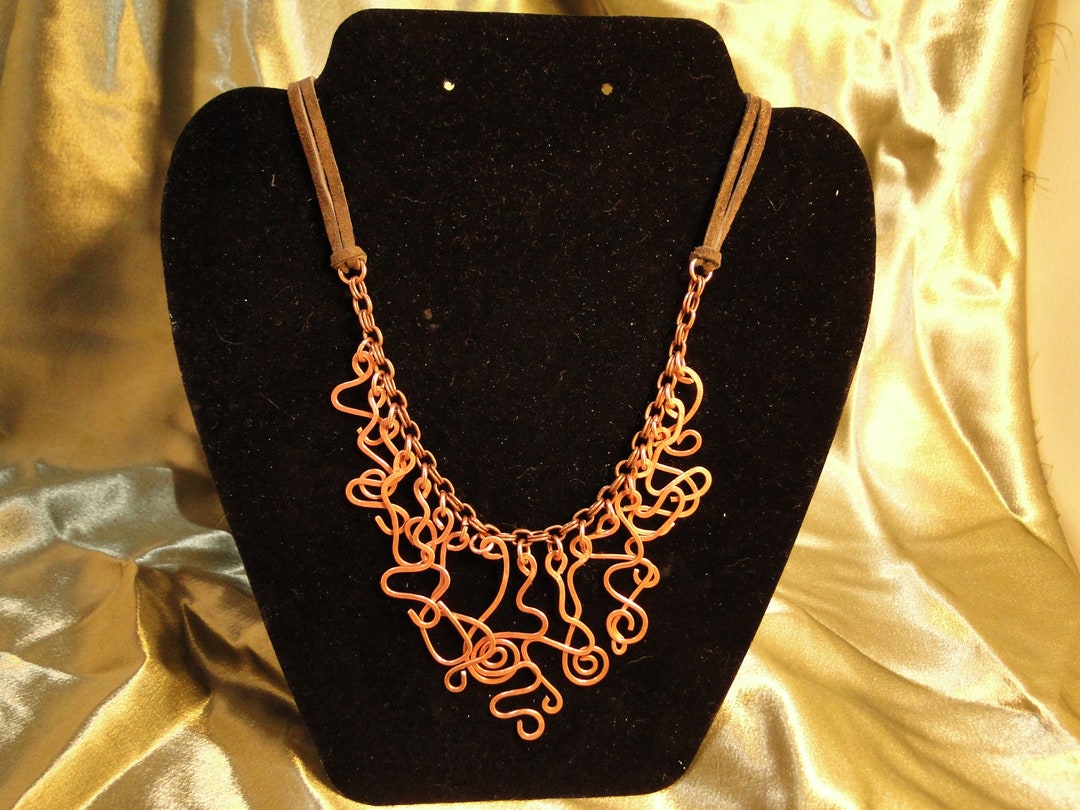 Unique Handmade Copper and Leather Necklace - Etsy