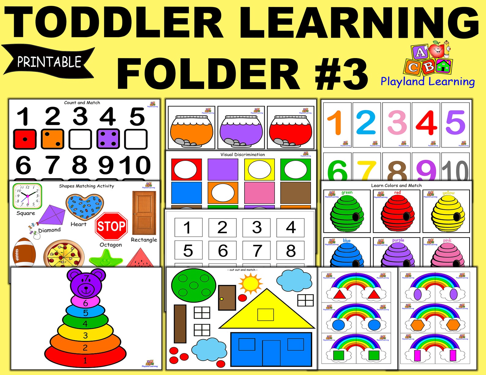 Toddler Learning Folder 3 Busy Book Printable INSTANT Etsy