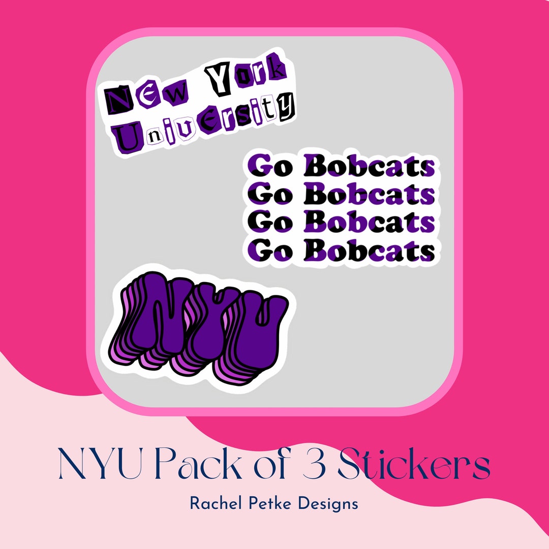 NYU Sticker Pack of 3 Sheet Style - Etsy
