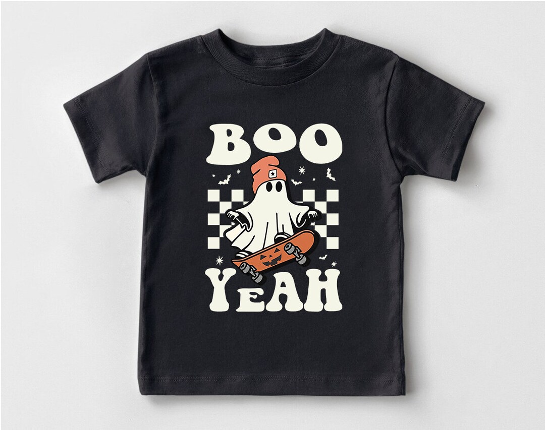 Boo Yeah Toddler Shirt Halloween Ghost Boys Tee Retro - Etsy