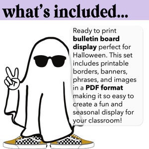 Retro Halloween Bulletin Board Set: Ghost & Pumpkins Classroom Decor ...