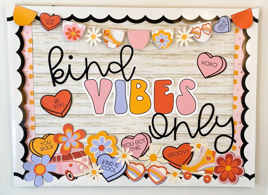 Groovy Retro Valentine's Day Themed Printable Bulletin Board Set or ...