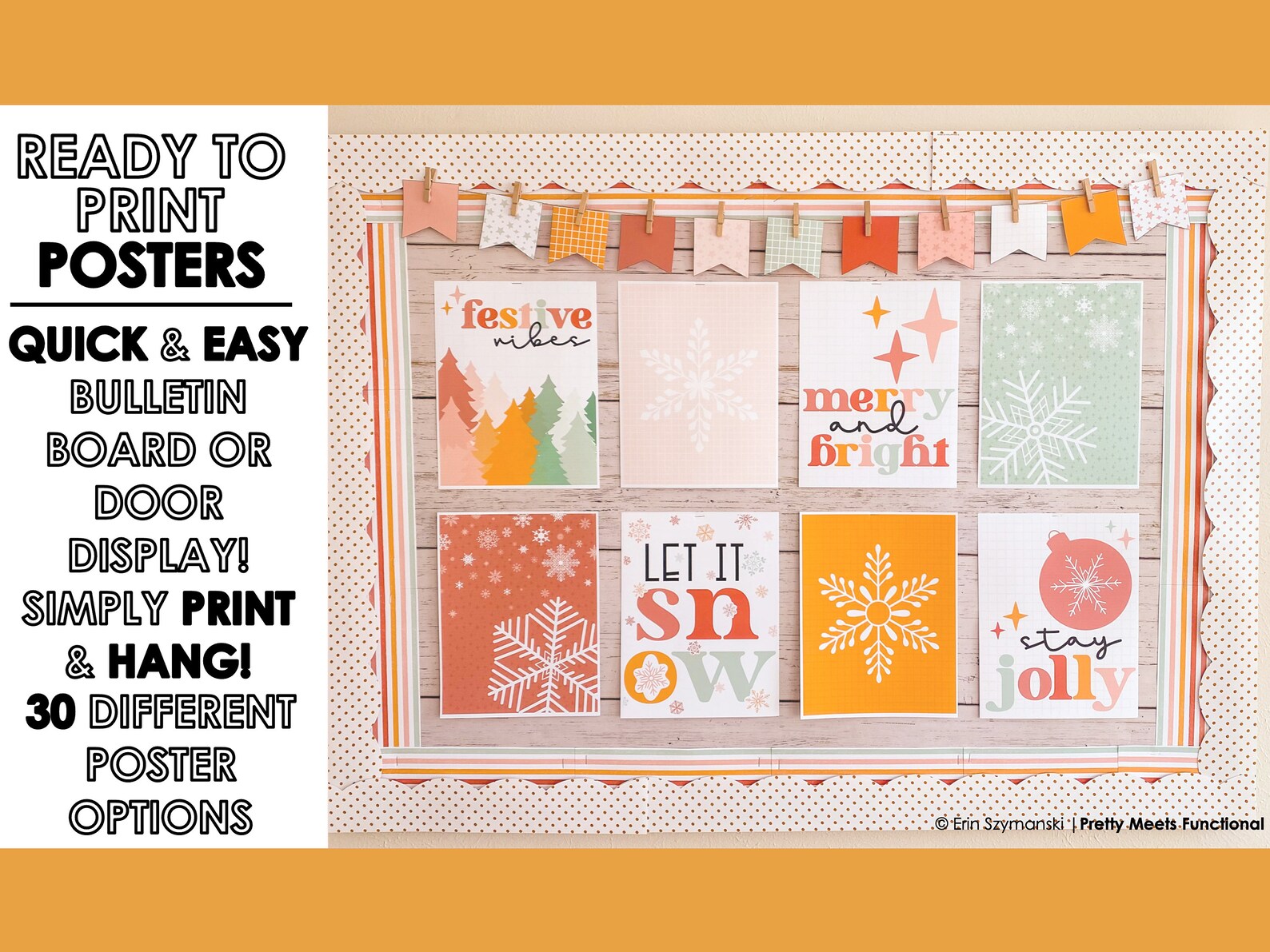 Christmas Classroom Decor Posters: Winter Holiday Bulletin Board (PDF ...