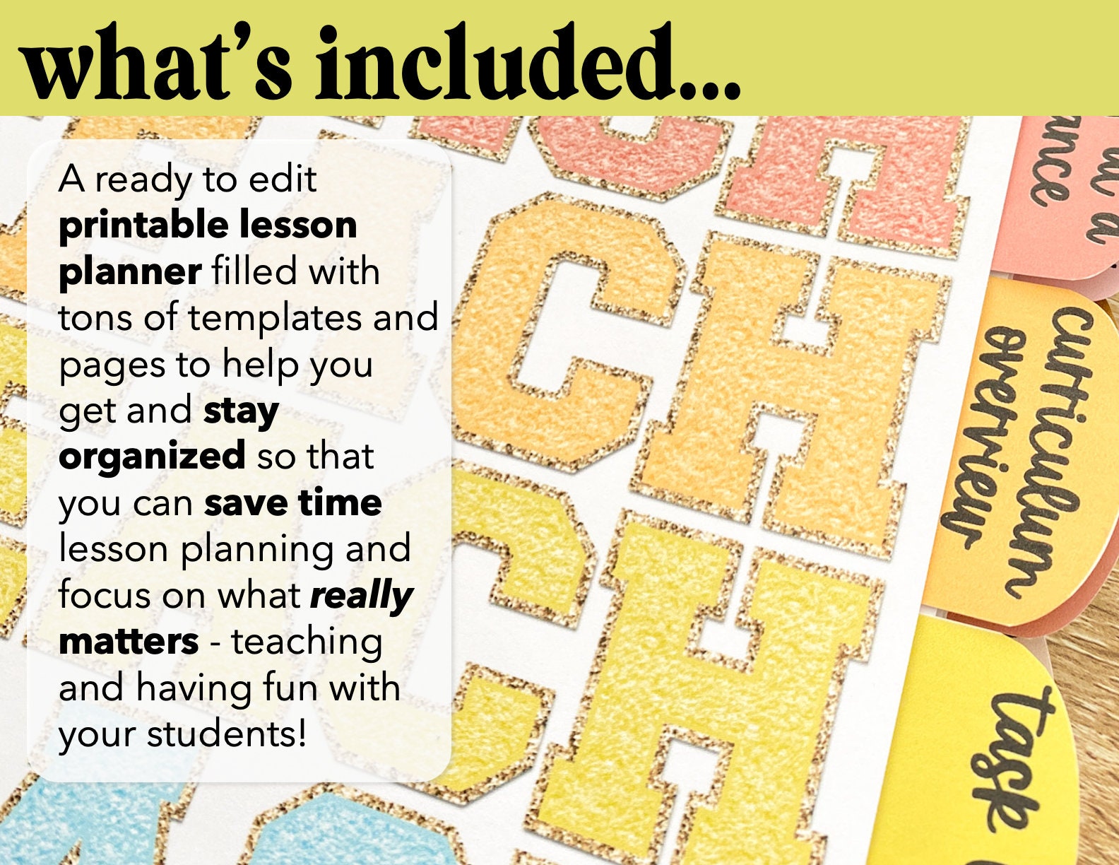 2023-2024 Teacher Lesson Planner: Bright Retro Theme (digital Download ...