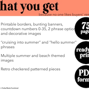 Retro Beach Themed Printable Bulletin Board or Door Display Set for ...