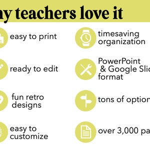 2023-2024 Teacher Lesson Planner: Bright Retro Theme (digital Download ...