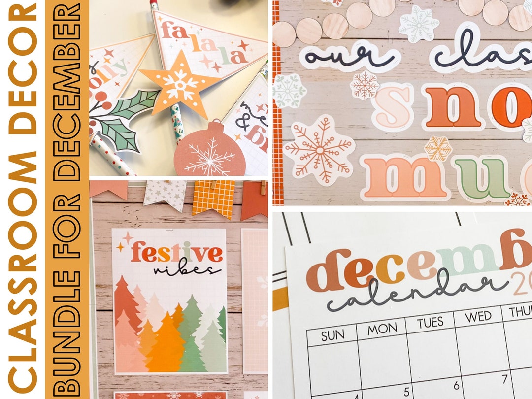 Winter and Holiday Themed Printable Classroom Decor Bundle With ...