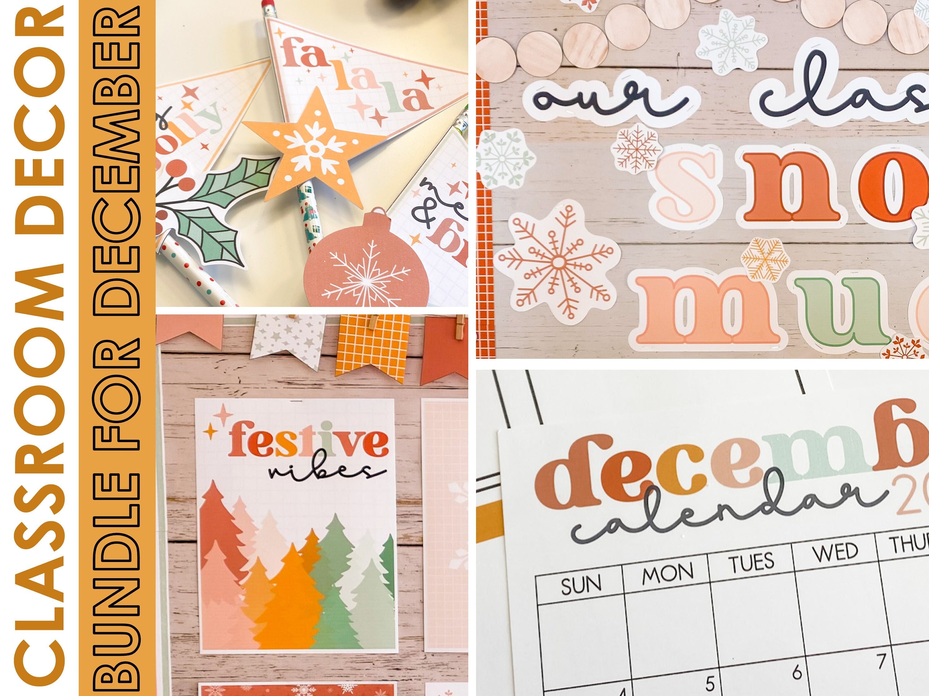 Winter and Holiday Themed Printable Classroom Decor Bundle - Etsy