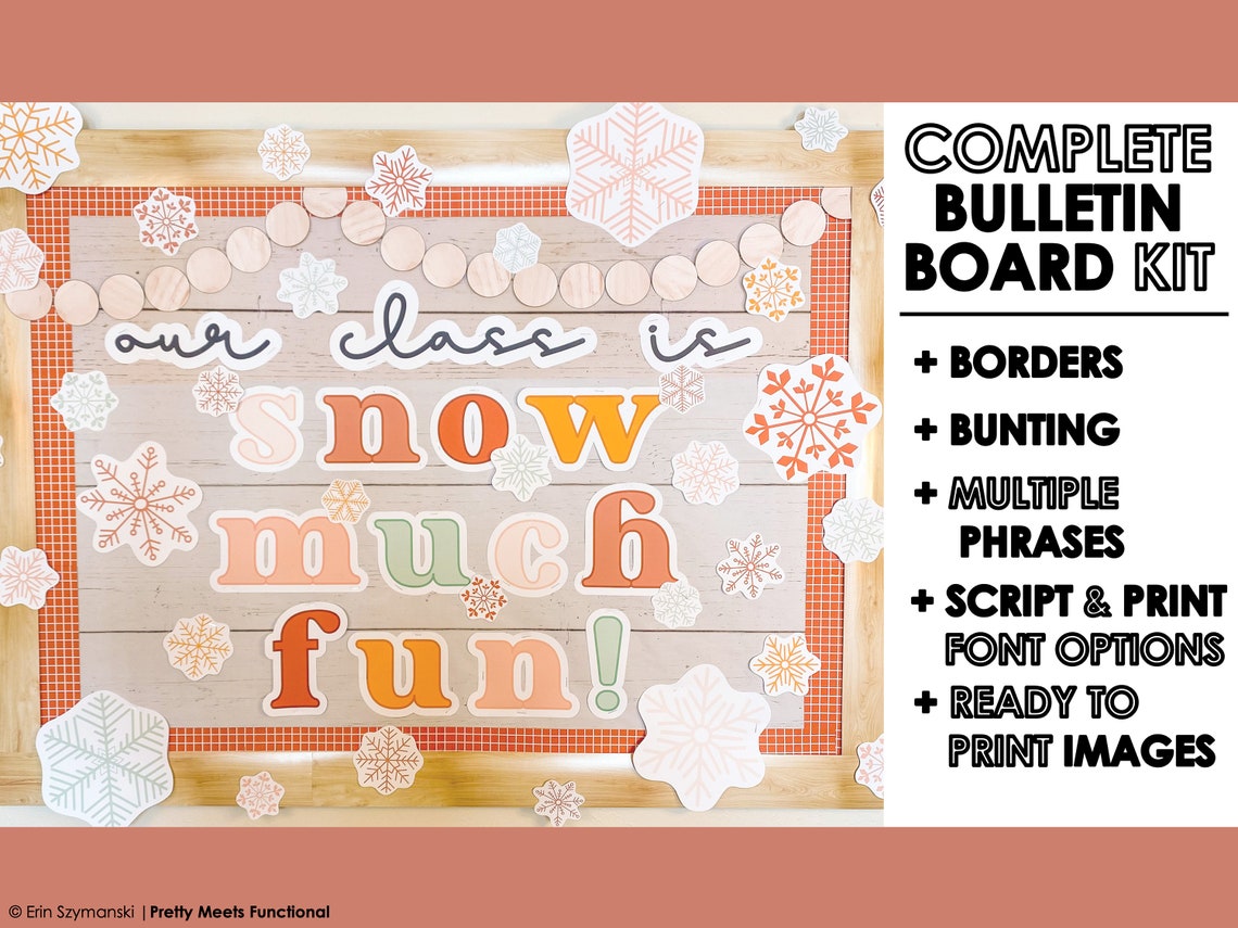 Snowflake Themed Printable Bulletin Board or Door Display Set - Etsy