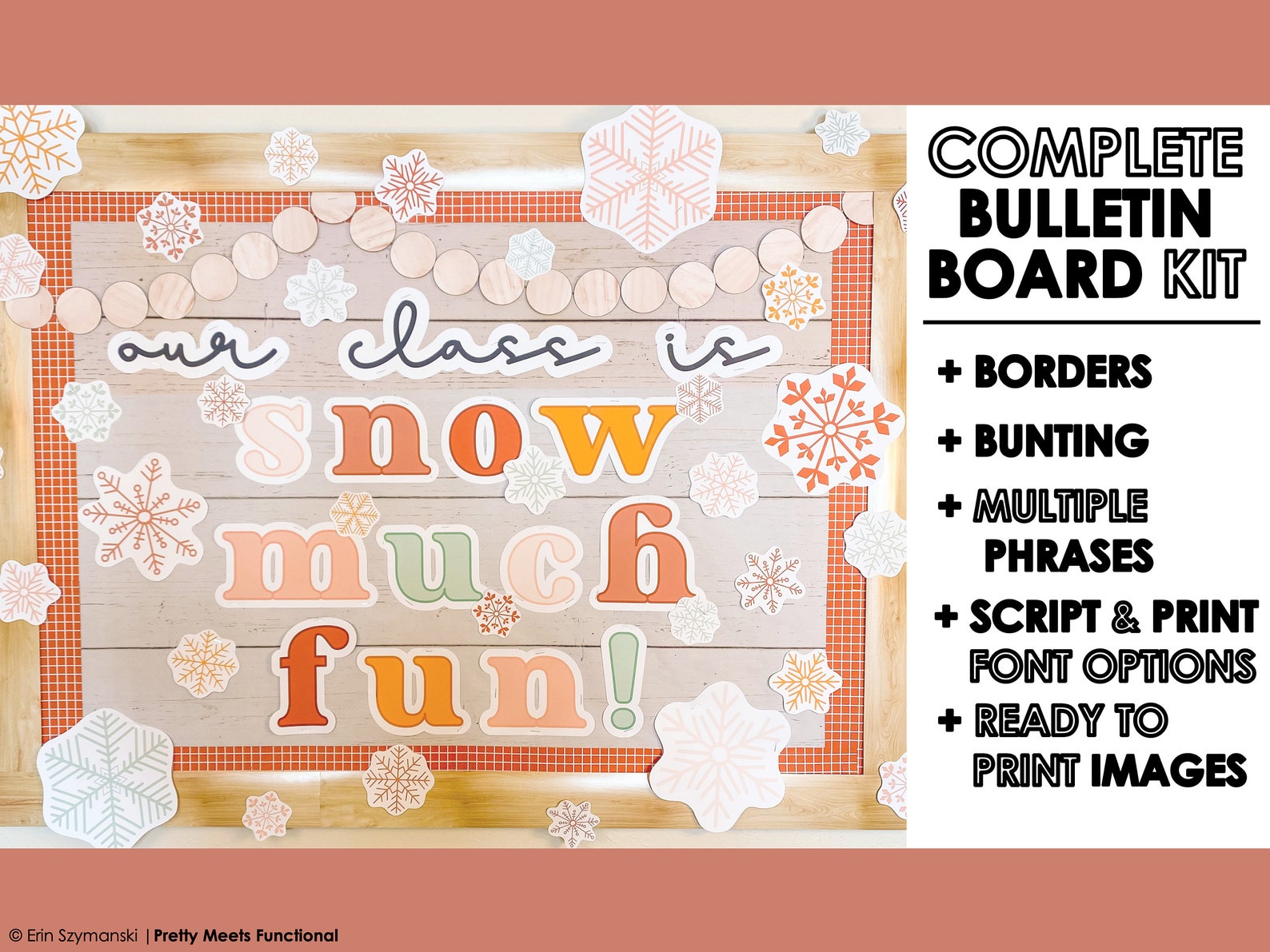 Snowflake Themed Printable Bulletin Board or Door Display Set - Etsy