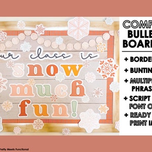Snowflake Themed Printable Bulletin Board or Door Display Set for ...