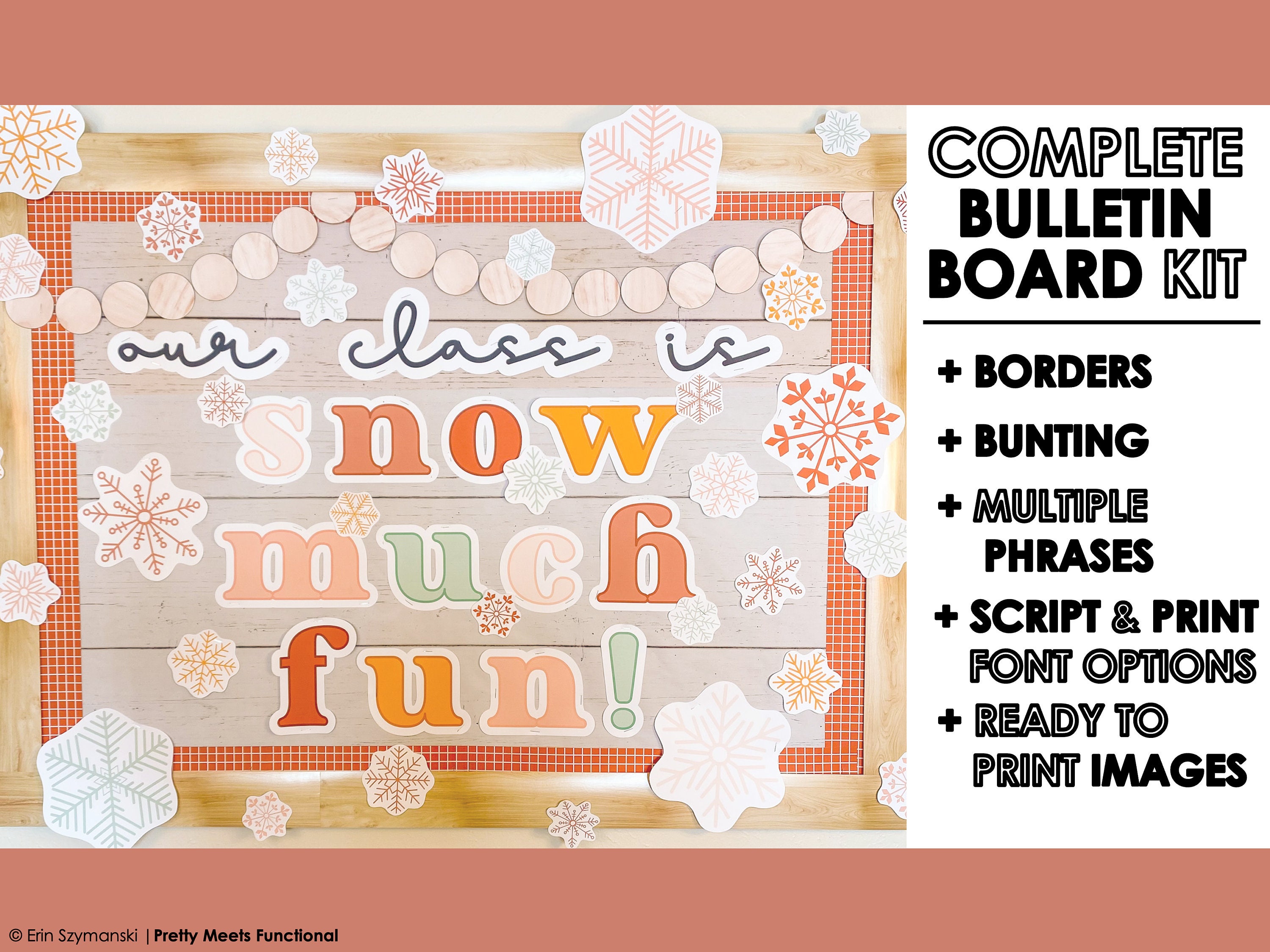 Snowflake Themed Printable Bulletin Board or Door Display Set - Etsy