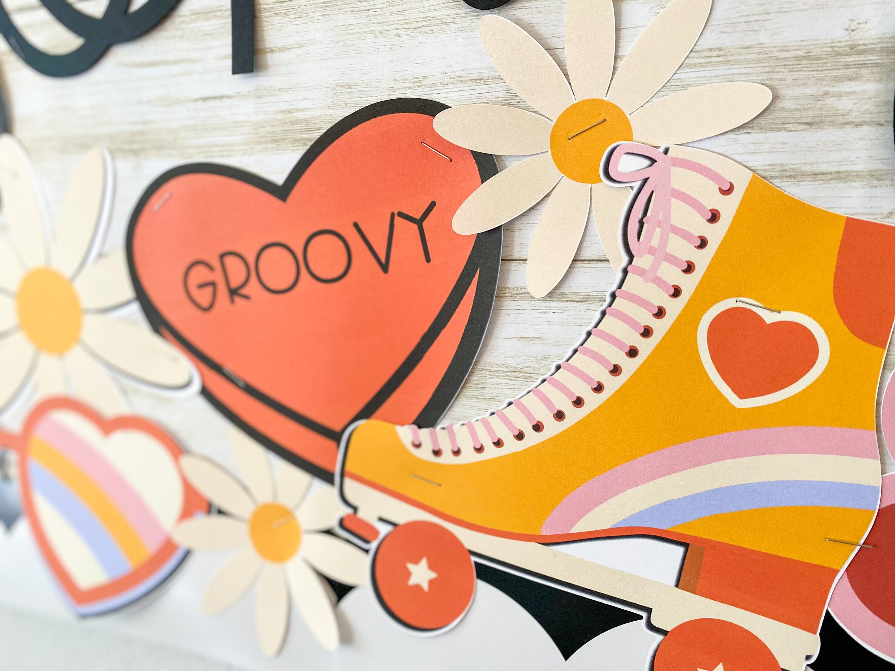 Groovy Retro Valentine's Day Themed Printable Bulletin - Etsy