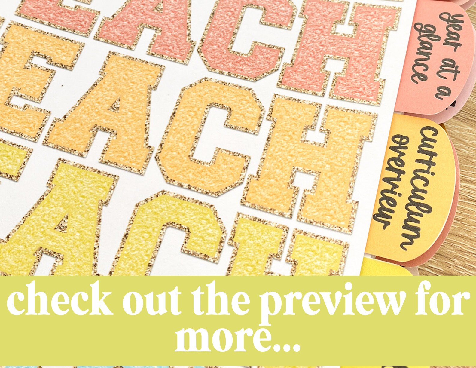 2023-2024 Teacher Lesson Planner: Bright Retro Theme (digital Download ...