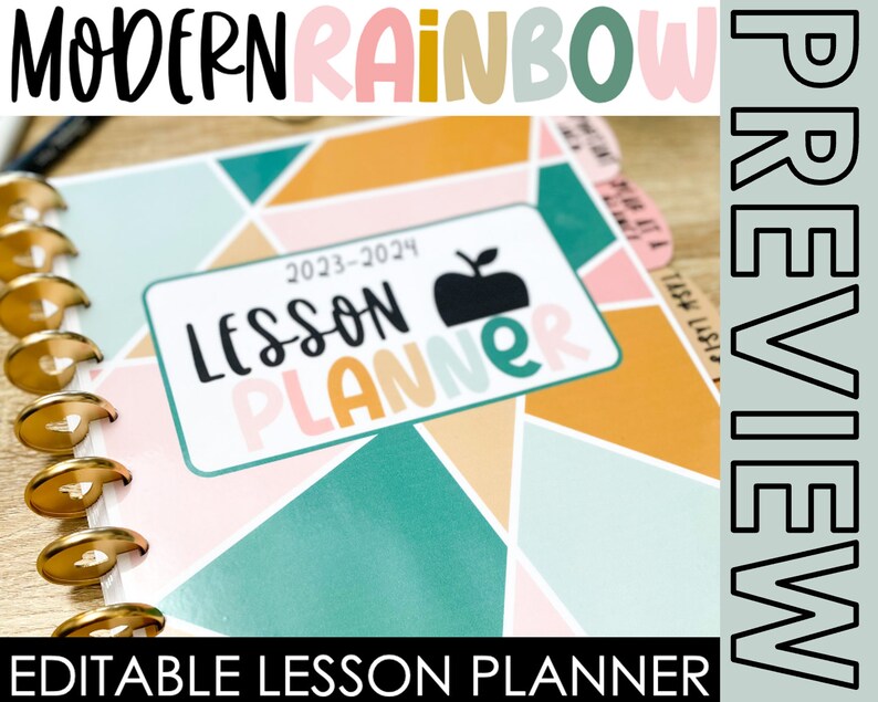 Printable Editable Lesson Planner for 2023 - 2024 - Digital Download ...