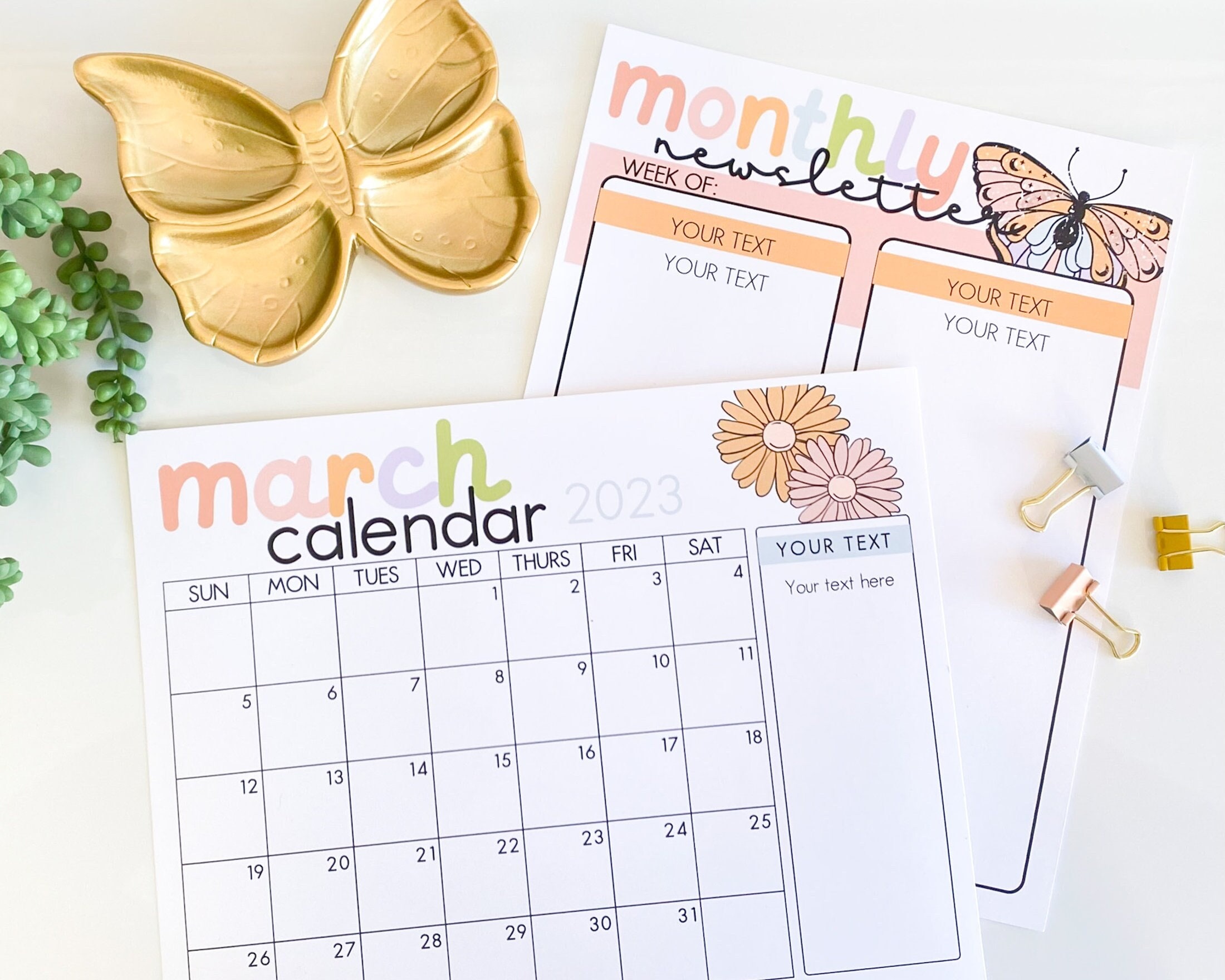 Spring Retro Themed Editable Printable Classroom Newsletter - Etsy