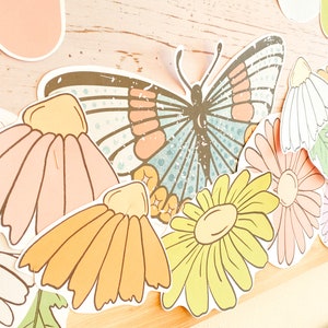 Retro Spring Themed Printable Classroom Decor Bundle With Bulletin ...