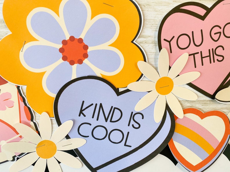 Groovy Retro Valentine's Day Themed Printable Bulletin Board Set or ...