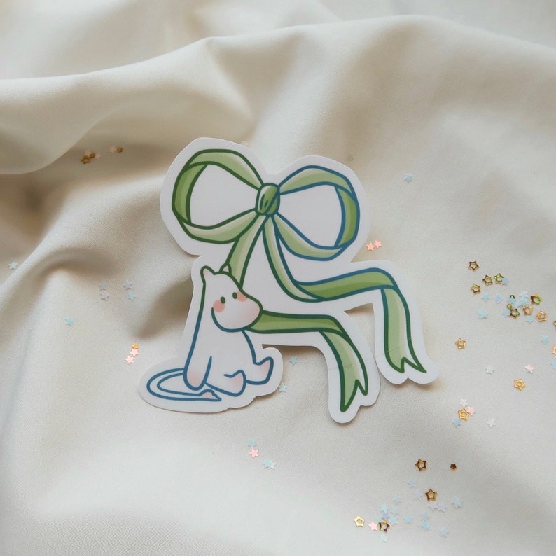Cute Comfort Character Ribbon Waterproof Sticker - Etsy