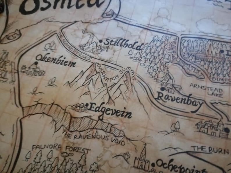 Custom Made Hand Drawn Dungeons and Dragons Campaign Map | Etsy