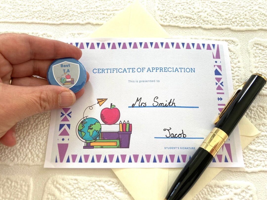 Teaching Assistant Card School Staff Award Present From - Etsy UK