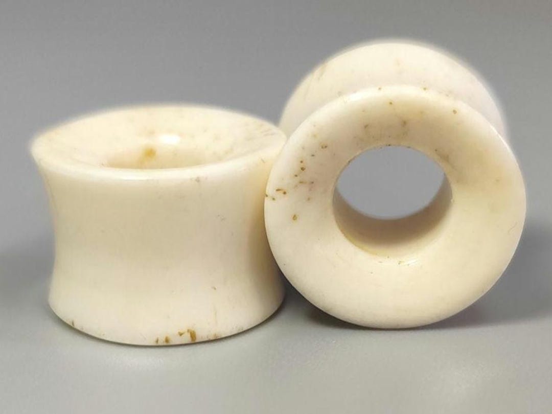 1 Pair of 15mm Handcrafted Cow Bone Plugs - Etsy