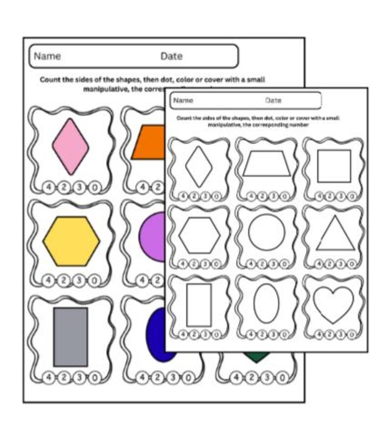 2D Shapes Worksheets for Preschool | Shape Games, Matching, Tracing ...