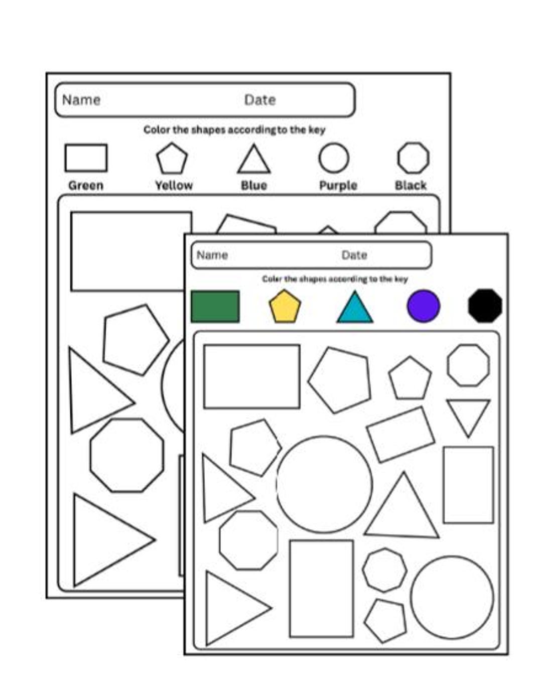 2D Shapes Worksheets for Preschool | Shape Games, Matching, Tracing ...