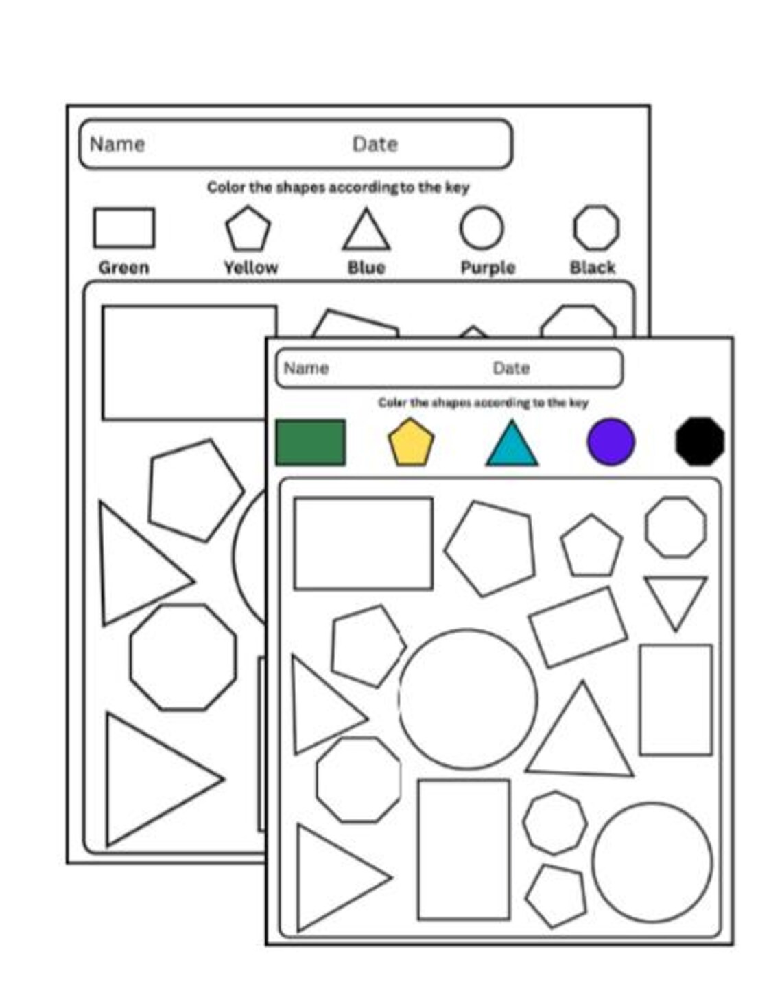 2D Shapes Worksheets for Preschool | Shape Games, Matching, Tracing ...