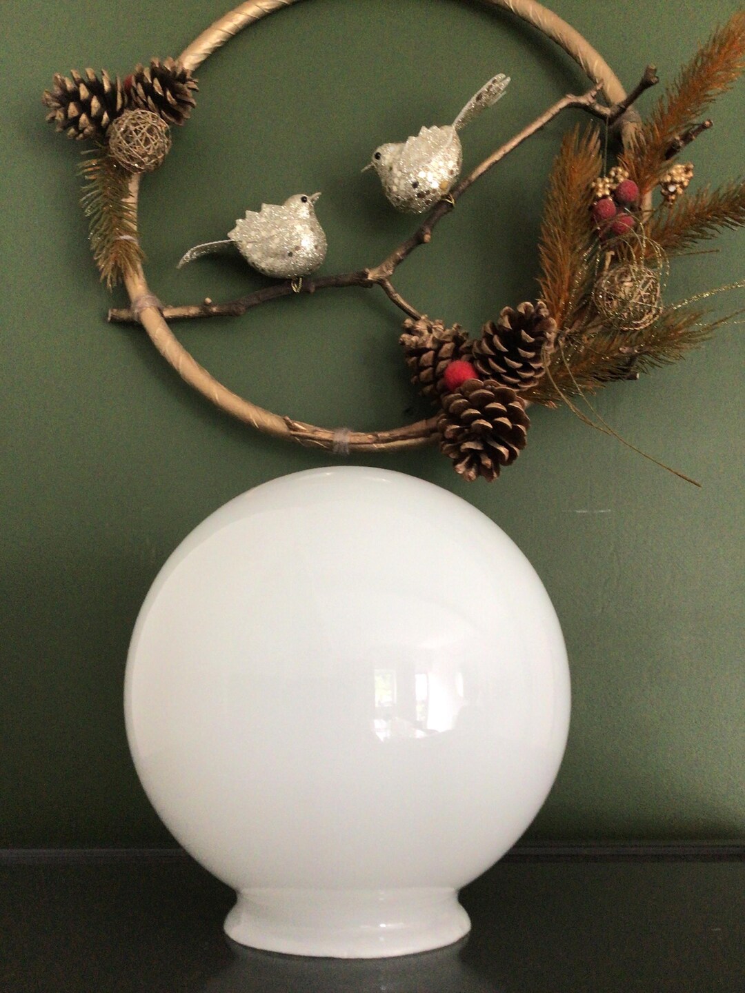 White Glass Sphere White Ball Light Shade Replacement Shade to Use With ...
