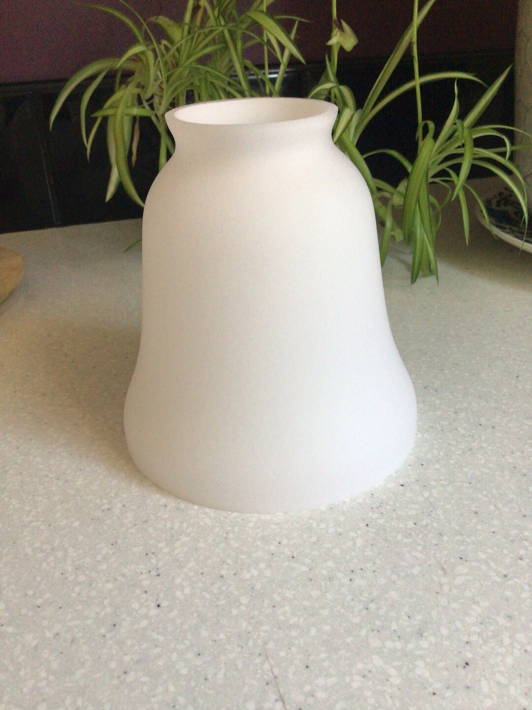 White Bell Shaped Replacement Glass Shade From a Light Fixture Retro ...