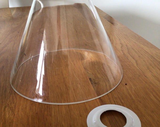 Clear Ceiling Shade With Spacer to Fit Ceiling Pendent Fitting Conical ...