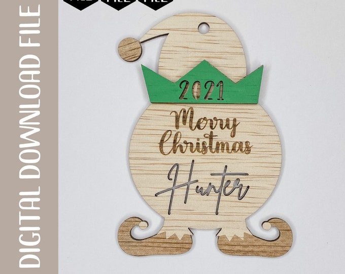 SVG Laser Cut File Santa/elf Cam Bundle | Christmas Tree Ornament ...