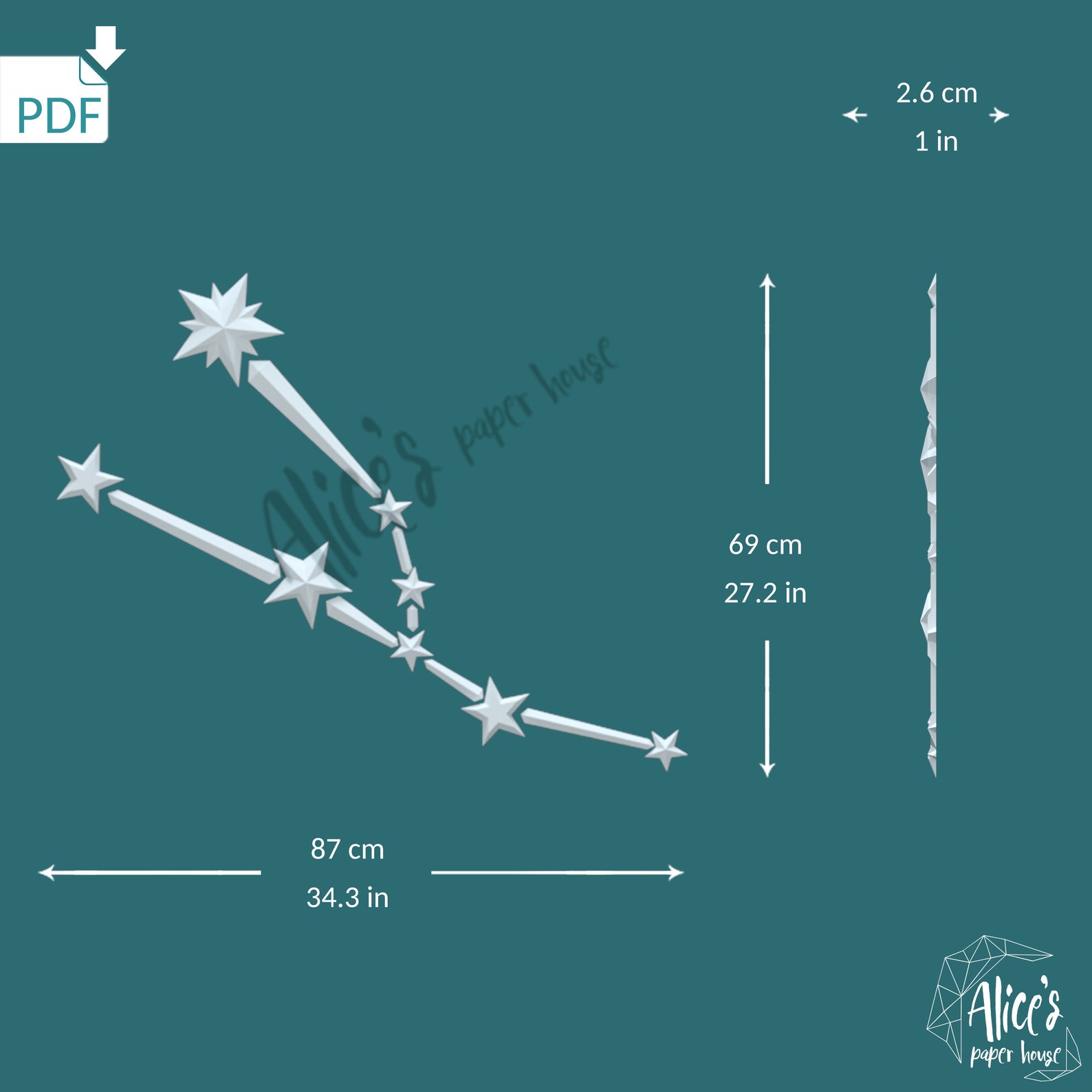 Constellation Taurus Papercraft Papercraft Stars Taurus Wall - Etsy