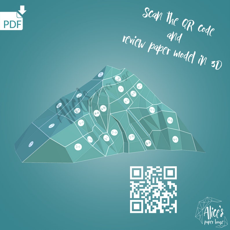 Mount Everest Papercraft, Chomolungma 3D Origami, Low Poly Mountaine ...