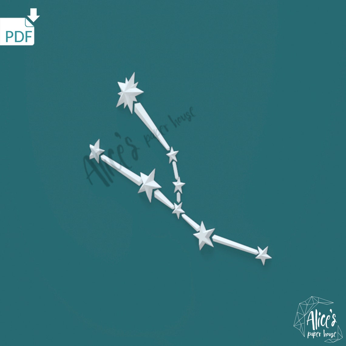 Constellation Taurus Papercraft Papercraft Stars Taurus Wall | Etsy