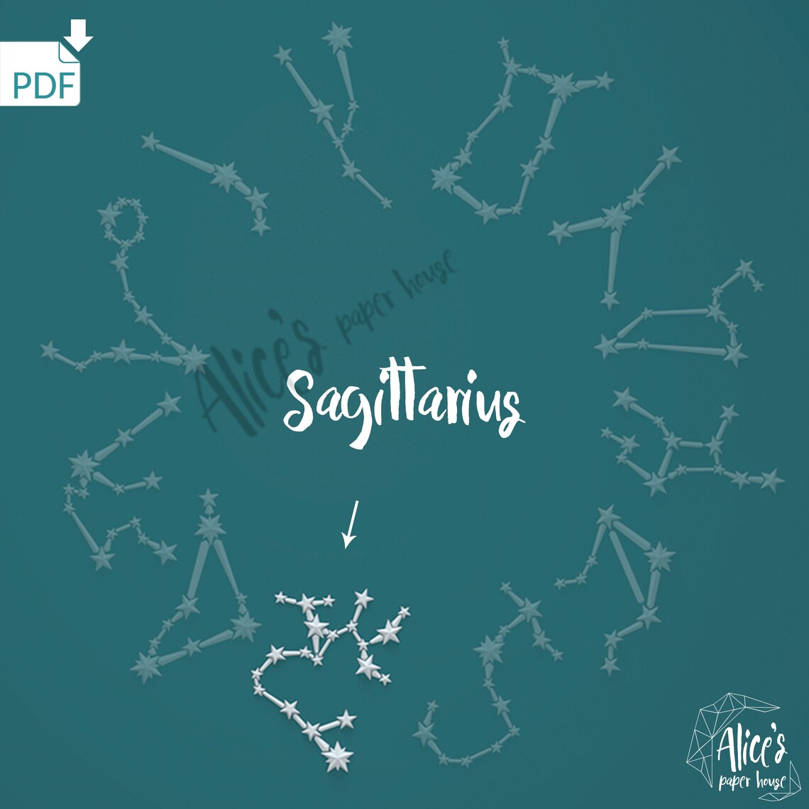 Constellation Sagittarius Papercraft Papercraft Star - Etsy