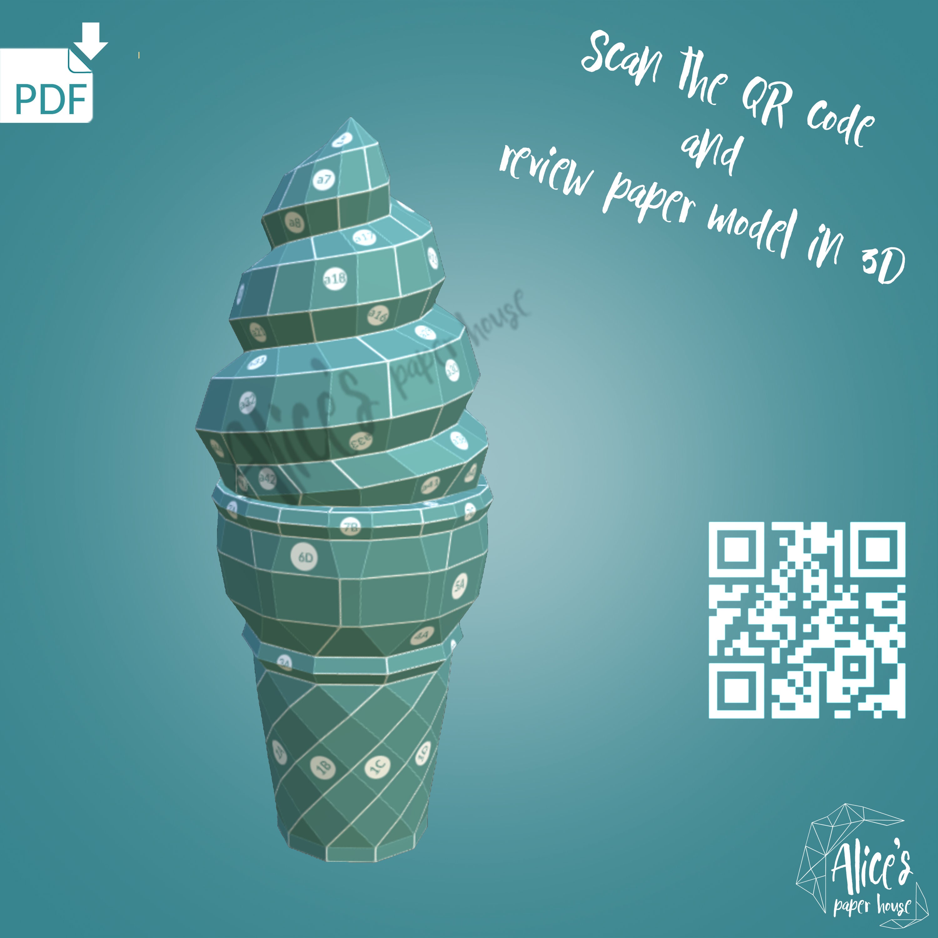 Ice cream papercraft Ice cream soft serve Papercraft - Etsy España