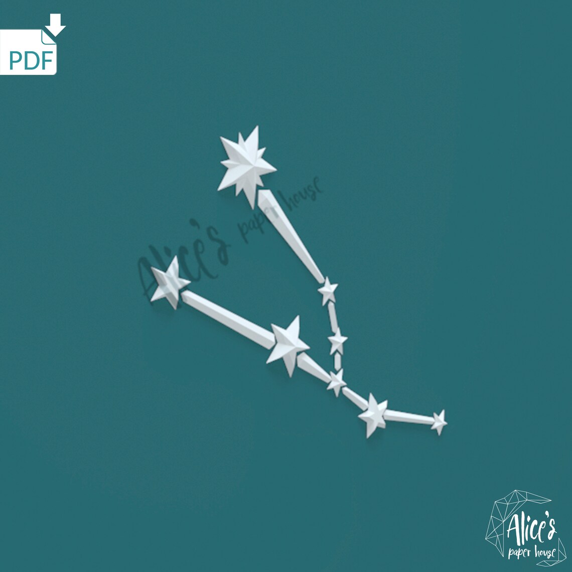 Constellation Taurus Papercraft Papercraft Stars Taurus Wall | Etsy