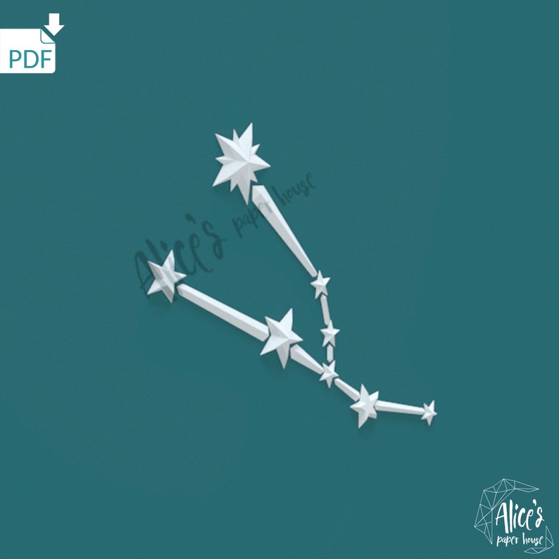 Constellation Taurus Papercraft Papercraft Stars Taurus Wall | Etsy