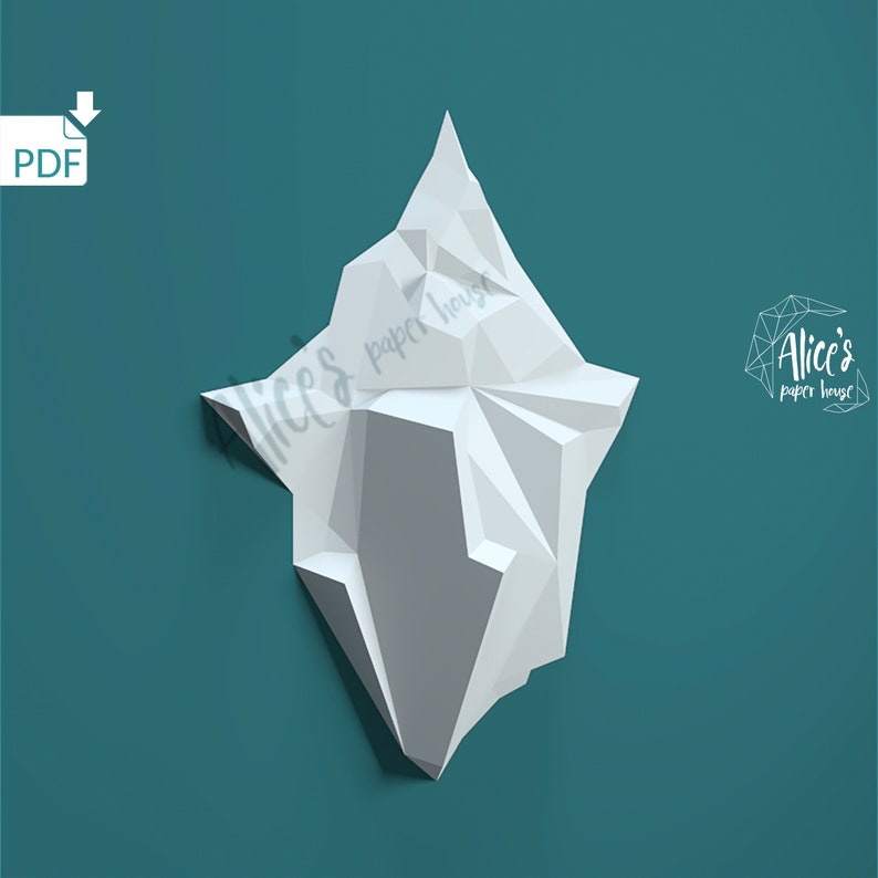 Iceberg Papercraft, Antarctica Wall Art, Papercraft Template, Paper PDF ...