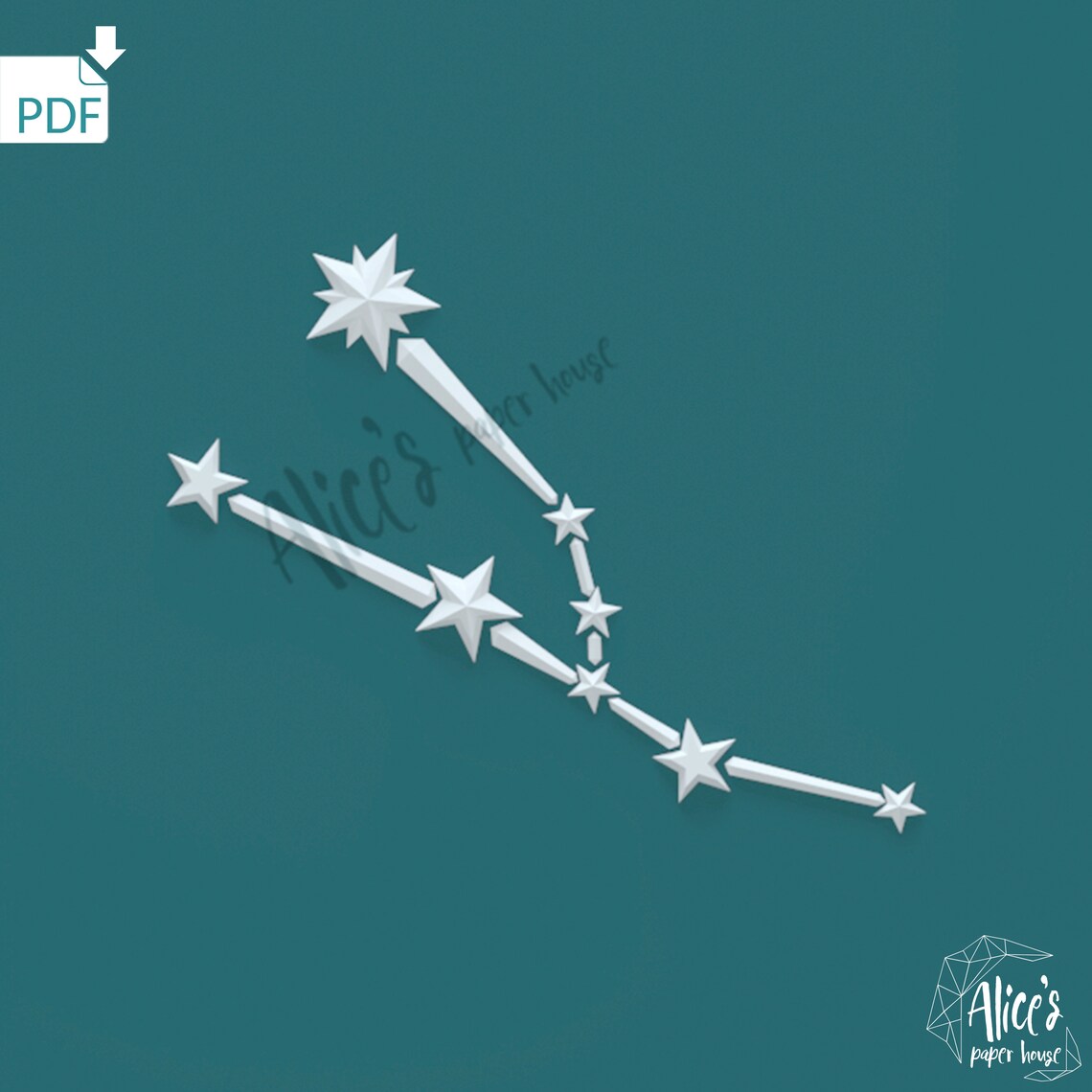 Constellation Taurus Papercraft Papercraft Stars Taurus Wall | Etsy