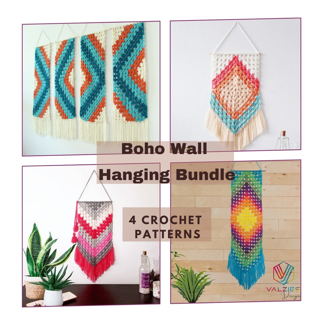 Boho Crochet Wall Hanging Pattern Bundle (PDF Pattern) - Etsy