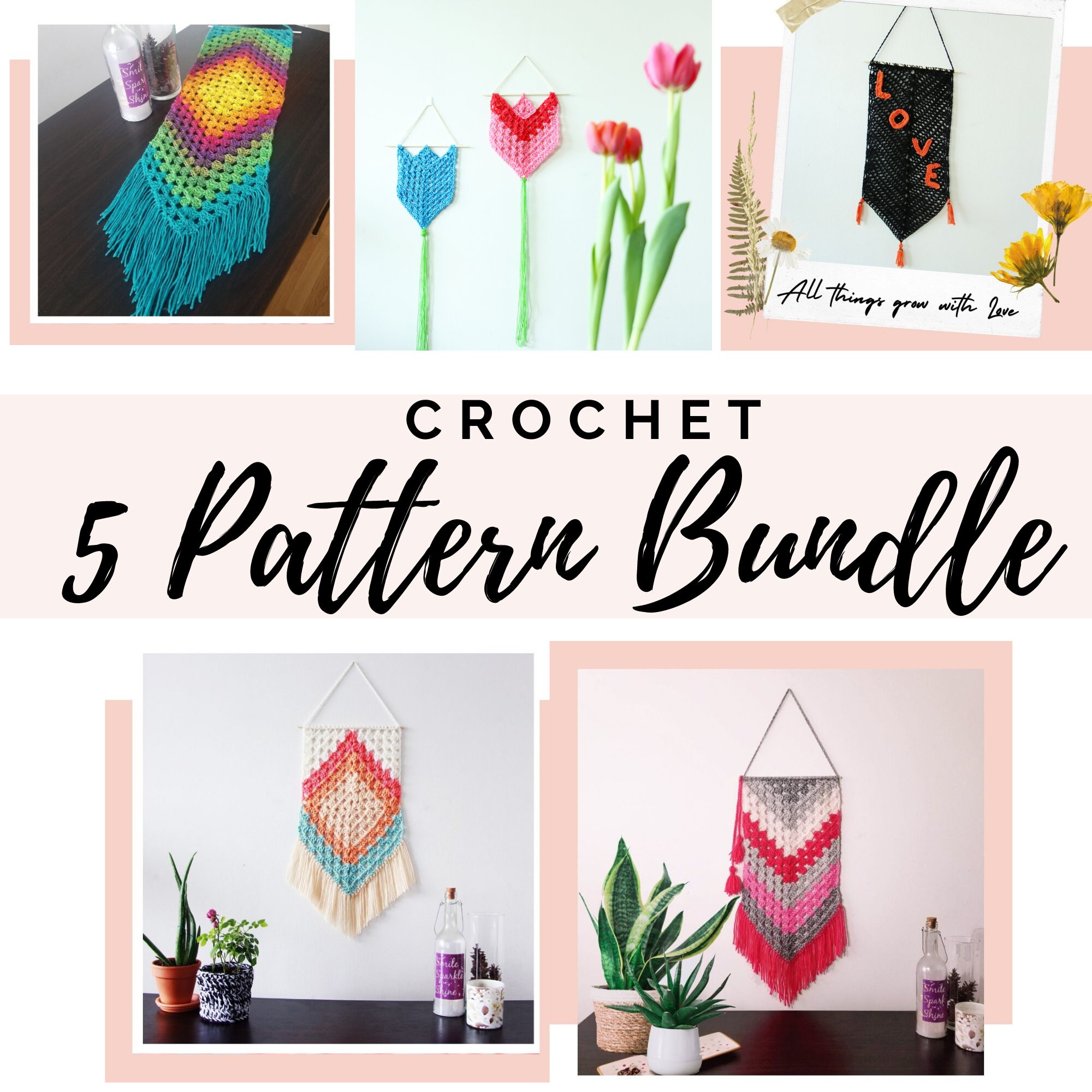 Boho Crochet Wall Hanging Pattern DIY Wall Hanging - Etsy