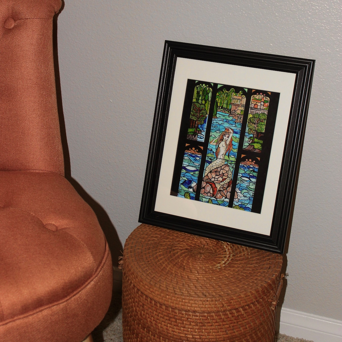 DIGITAL: Mermaid Stained Glass Window Print - Etsy