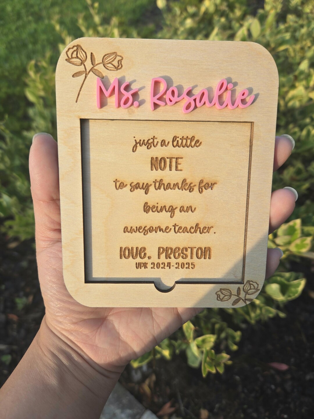 Teacher Gift. Post It Holder. Custom Post It Holder. Sticky Note Holder ...