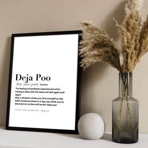 Deja Poo Definition Print | Wall Art Decor | Minimalist| Gifts for ...